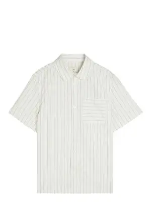 CHE Franklin Striped Cotton And Linen-blend Shirt - Ivory