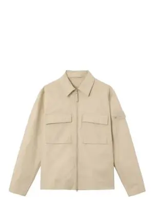 Stone Island Comfort-fit Windproof And Breathable Zip-up Overshirt - Light Brown