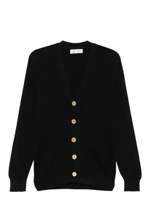 Brunello Cucinelli V-neck Ribbed Cardigan - Black