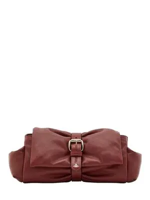 VIVIENNE WESTWOOD Padded Leather Clutch With Logo Detail - Brown