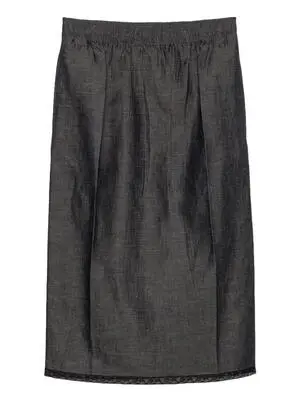 Prada Chambray Midi Skirt With Elasticated Waistband - Grey