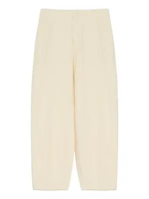 YVES SALOMON High-waisted Tapered Trousers - Nude