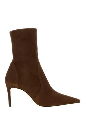 STUART WEITZMAN Pointed Toe Stiletto High Heel Ankle Boots - Brown