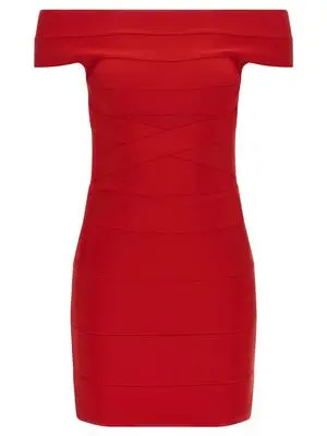 ROTATE BY BIRGER CHRISTENSEN Off-the-shoulder Criss-cross Dress - Red