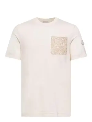 Moncler Paisley Print Cotton T-shirt - Beige