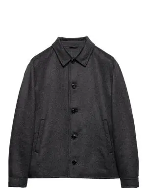 Prada Cashmere Blouson Jacket - Coal Gray