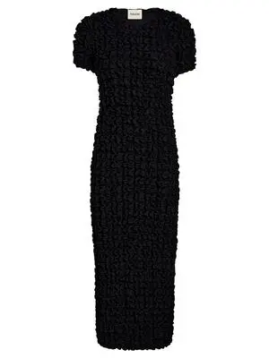 Khaite Perry Silk Chiffon Ruched Dress - Black