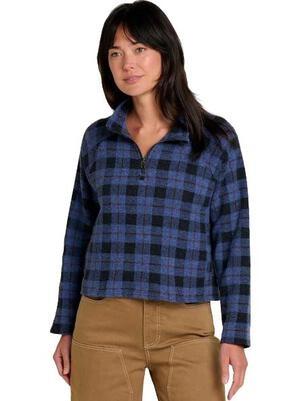 TOAD & CO Kennicott 1/4 Zip Pullover - Black Plaid