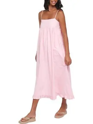 PETAL & PUP Miuccia Sleeveless Cotton Maxi Sundress - Pink