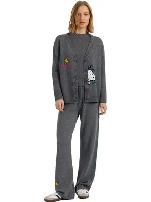 Chinti & Parker Wool-cashmere Snoopy Embroidered Cardigan - Grey