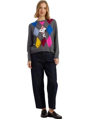 Chinti & Parker Wool-cashmere Snoopy Argyle Sweater - Multi