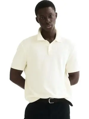 H&M Regular-fit Knit Polo Shirt - Cream