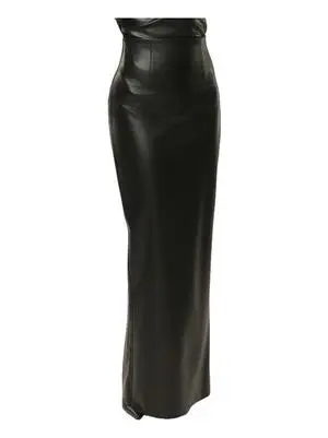 JLUXLABEL JLUXLABEL Faux Leather Maxi Skirt Black
