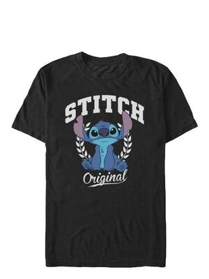 LILO & STITCH Original Collegiate Stitch Graphic T-shirt - Black