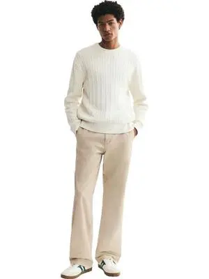 H&M Relaxed-fit Cotton Chinos - Light Beige