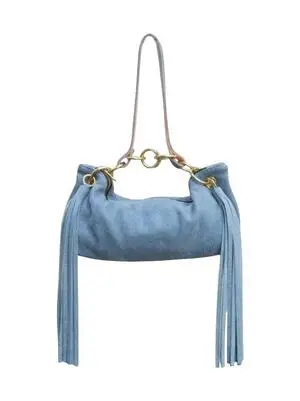 BEALICE Leather Shoulder Bag - Blue Denim
