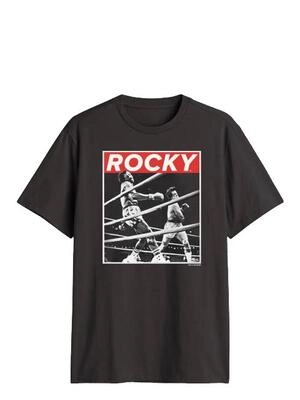 ROCKY Savage Punch Poster Graphic T-shirt - Black
