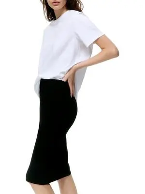H&M Ribbed Viscose Blend Skirt - Black