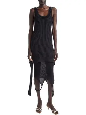 AISLING CAMPS Flip Cotton Blend Rib Sweater Tank - Black