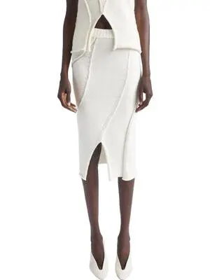 AISLING CAMPS Aisling Camps Diagonal Seam Cotton Blend Sweater Skirt