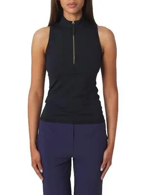 WILLIAMS ATHLETIC CLUB Tabitha Performance Half Zip Tank - Black