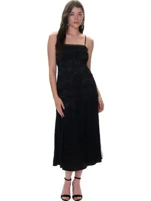 Rebecca Taylor Neveah Jacquard Cami Dress - Noir