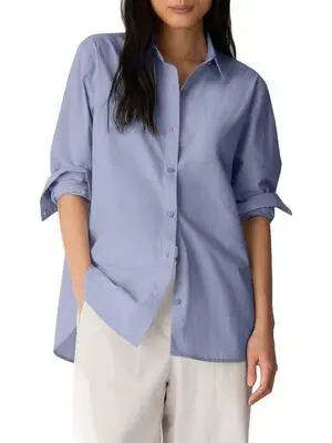 Eileen Fisher Organic Cotton Long Shirt - Delfina