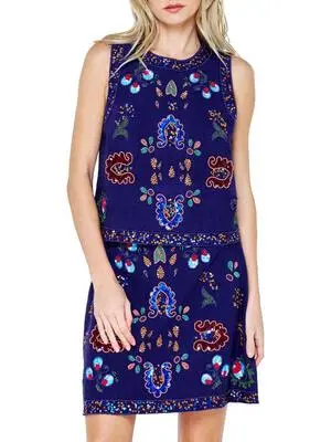 CIEBON Viveka Beaded Sleeveless Top - Navy