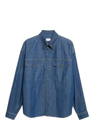 Versace Denim Button-up Shirt - Dark Blue