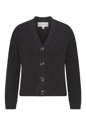 WILLIAMS ATHLETIC CLUB Emily Rib Cashmere Cardigan - Black