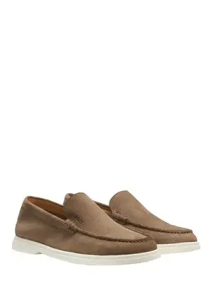 BOSS Sienne Suede Loafer With Contrast Sole - Medium Beige
