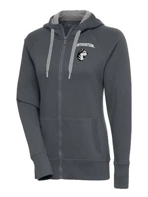 ANTIGUA Northeastern Huskies Victory Full-zip Hoodie - Charcoal