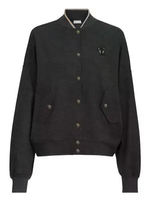 Brunello Cucinelli Brunello Cucinelli Logo Patch Bomber Jacket Grey