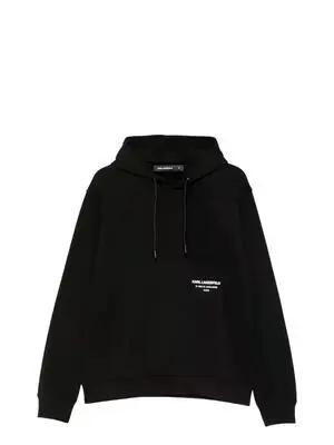 Karl Lagerfeld Logo-print Drawstring Hoodie - Black
