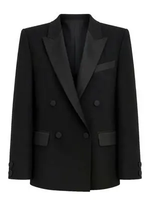ROOM76 Double-breasted Peak-lapel Blazer - Black
