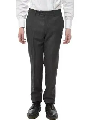 Corneliani Academy Pressed-crease Wool Trousers - Grey