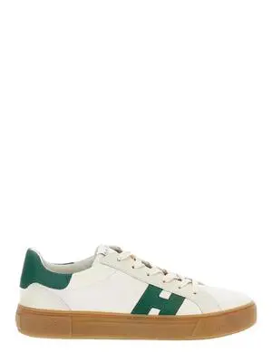Hogan Logo-patch Suede-panel Sneakers - Neutrals