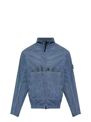 Stone Island Logo-patch High-neck Lightweight Jacket - Blue