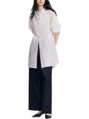 SHANGHAI TANG Shanghai Tang Jacquard Floral Shirt Dress