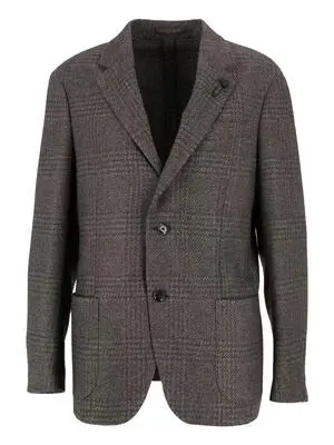 LARDINI Roma Prince Of Wales Check-pattern Blazer - Brown
