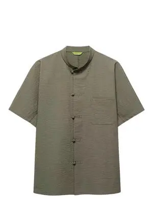 Shanghai Tang Short-sleeve Seersucker Shirt - Green