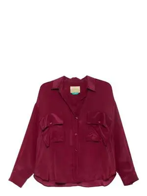 Momoni Chest Pocket Button-down Shirt - Purple