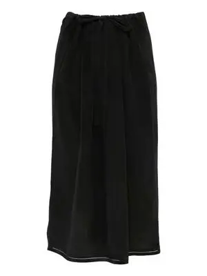 TOTEME Drawstring-waist Midi Skirt - Black