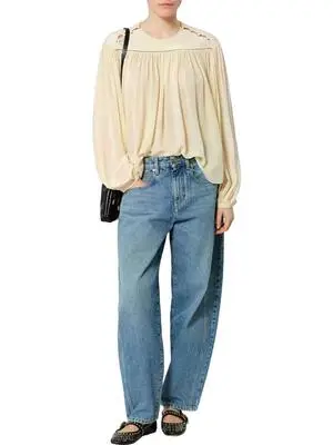 Isabel Marant Étoile ISABEL MARANT Nuna Silk Fluid-Fit Blouse Neutrals