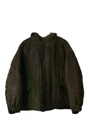 AVIVA JIFEI XUE Padded Linen-velvet Parka - Brown