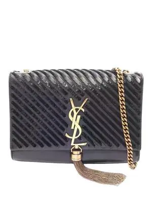 Saint Laurent Sequined Tassel Mini Shoulder Bag - Black