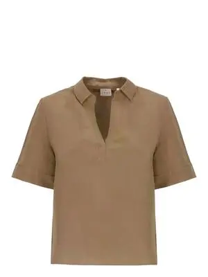 EMME Short-sleeve V-neck Shirt - Neutrals