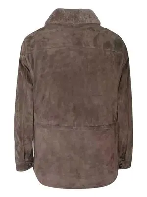 Pal Zileri Button-up Coat With Shearling Collar - Brown