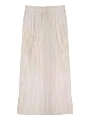 Issey Miyake Pleats Please Issey Miyake Beige Pleated Midi Skirt Neutrals
