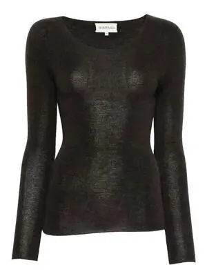 Eric Bompard BOMPARD Seamless Fine-Knit Jumper Brown